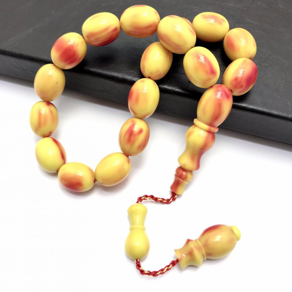 Kırmızı Sarı Hareli Efe Boy Katalin Tesbih - 219.88 TL