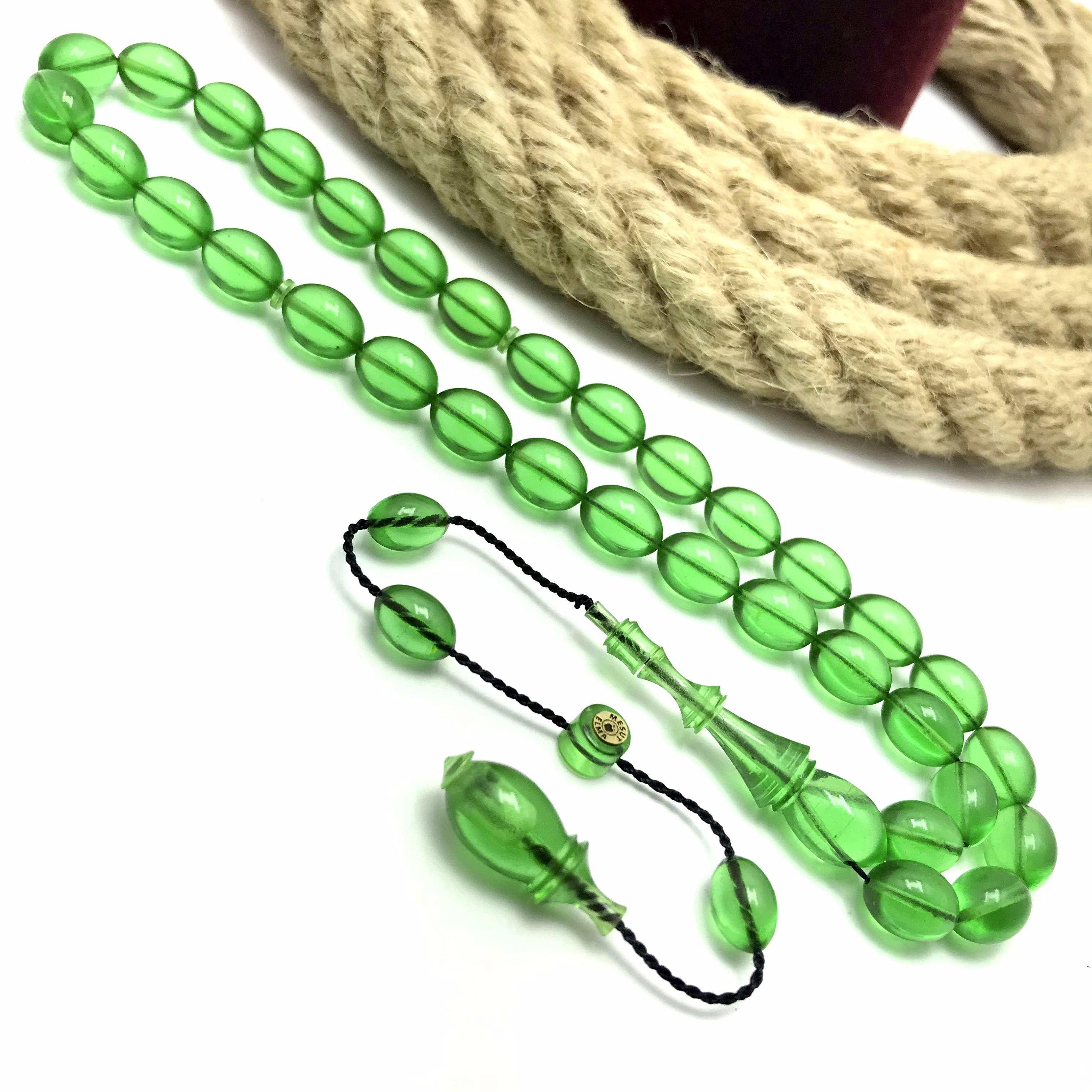 Yeşil Ateş Kehribar Tesbih Mesut Elma Usta Atölyesi